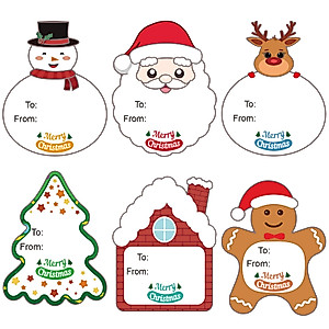 Christmas Gift Tags Stickers, 120 Pcs Christmas Presents Tags Stickers, Self Adhesive Christmas Name Tags Stickers, Christmas Labels Stickers for Gifts Wrap Envelope Holiday Decor (2 x 2.6 Inch)