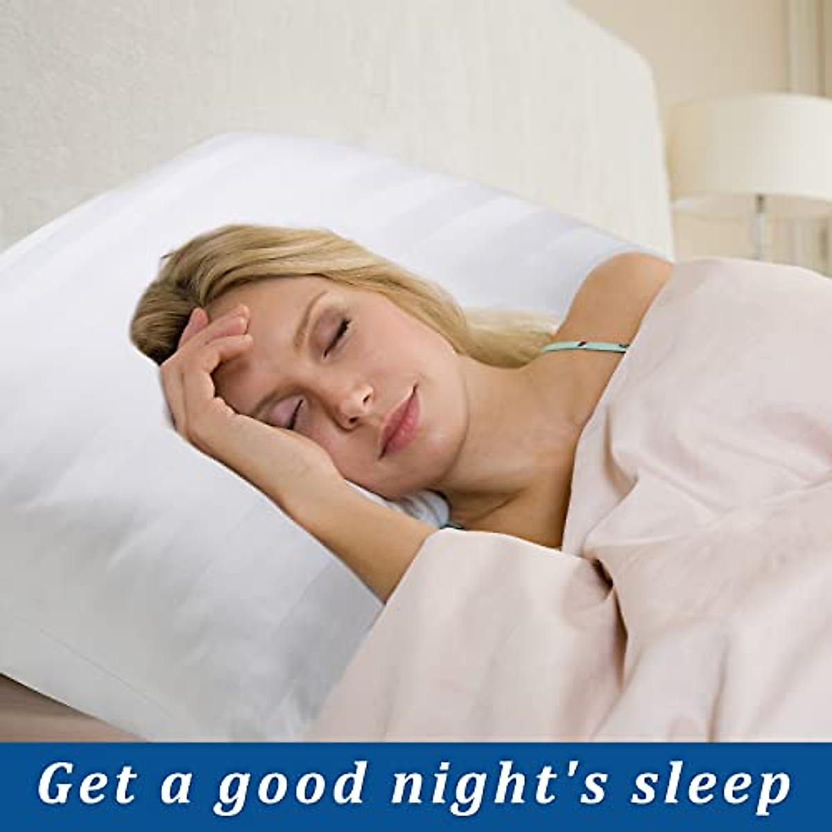 Pillow Cases Standard Size, 100% Egyptian Cotton Pillow Protectors with Zipper, 400 Thread Count Sateen Weave White Pillowcases Standard Size Set of 2, Premium Quality Pillow Covers for Home/Hotel