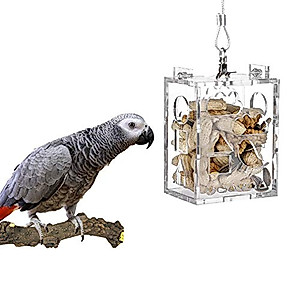 KINTOR Parrot Creative Foraging Toy Feeder Bird Cage, Big Size 4.8x3.6x2.6inch