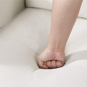 RYONGII Wingback Recliner Chair with Heating and Massage Tufted Fabric Recliner Sofa Furniture,Thick Seat Cushion and Backrest Modern Living Room and Bedroom (Ivory)