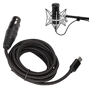 PUSOKEI USB C to XLR Female Cable, HiFi USB C Microphone Cable, Microphone Recording Line Built in D/A Conversion Chip for Windows OS X, Plug and Play()