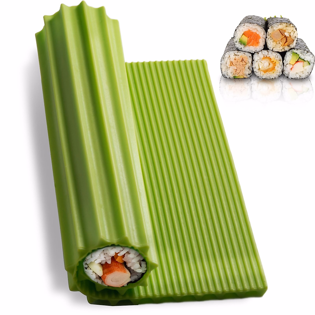 shofilt Sushi Making Kit, Premium Silicone Sushi Mat Sushi Rolling Mat for Beginner Sushi Kids 8.6 x 7.8 Inch