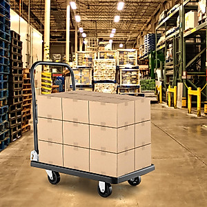 Toolsempire Foladable Push Cart Dolly, 440 lbs Heavy Duty Moving Platform Hand Truck with 360° Swivel Wheels, Moving Flatbed Cart Platform Dolly Cart for Groceries, Warehouse