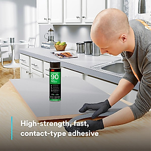 3M Hi-Strength Spray Adhesive 90, Clear Glue, Permanent, High Strength Bonding, High Tack, Bonds Laminate, Wood, Concrete, Metal, Plastic, 17.6 oz Net Wt, NOT FOR SALE IN CA AND OTHER STATES