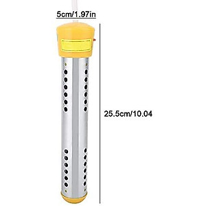 Immersion Water Heater, Electric Submersible Water Heater with Stainless Steel Guard Cover and Digital LCD Thermometer, Portable Bucket Heater to Heat 5 Gallons of Water in Minutes