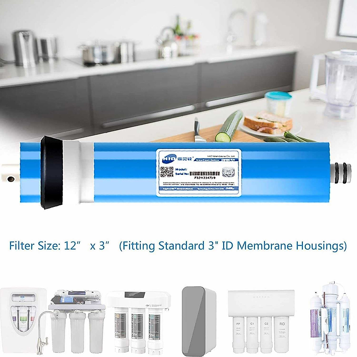 INKIB 3012-400g Replacement Filter Filtration System 400G Water Purification Ro Membrane Anti-Drying Membrane Purification Membrane