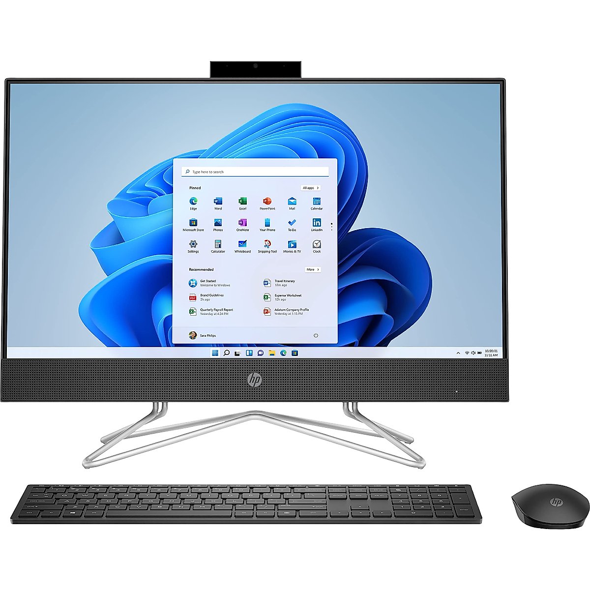 HP 2023 24'' FHD IPS Touch All-in-One Desktop PC Intel 4-Core Pentium Silver J5040 Intel UHD Graphics 8GB DDR4 256GB NVMe SSD WiFi AC BT RJ-45 HDMI Webcam Wireless KB Mouse Windows 10 Pro w/RE USB