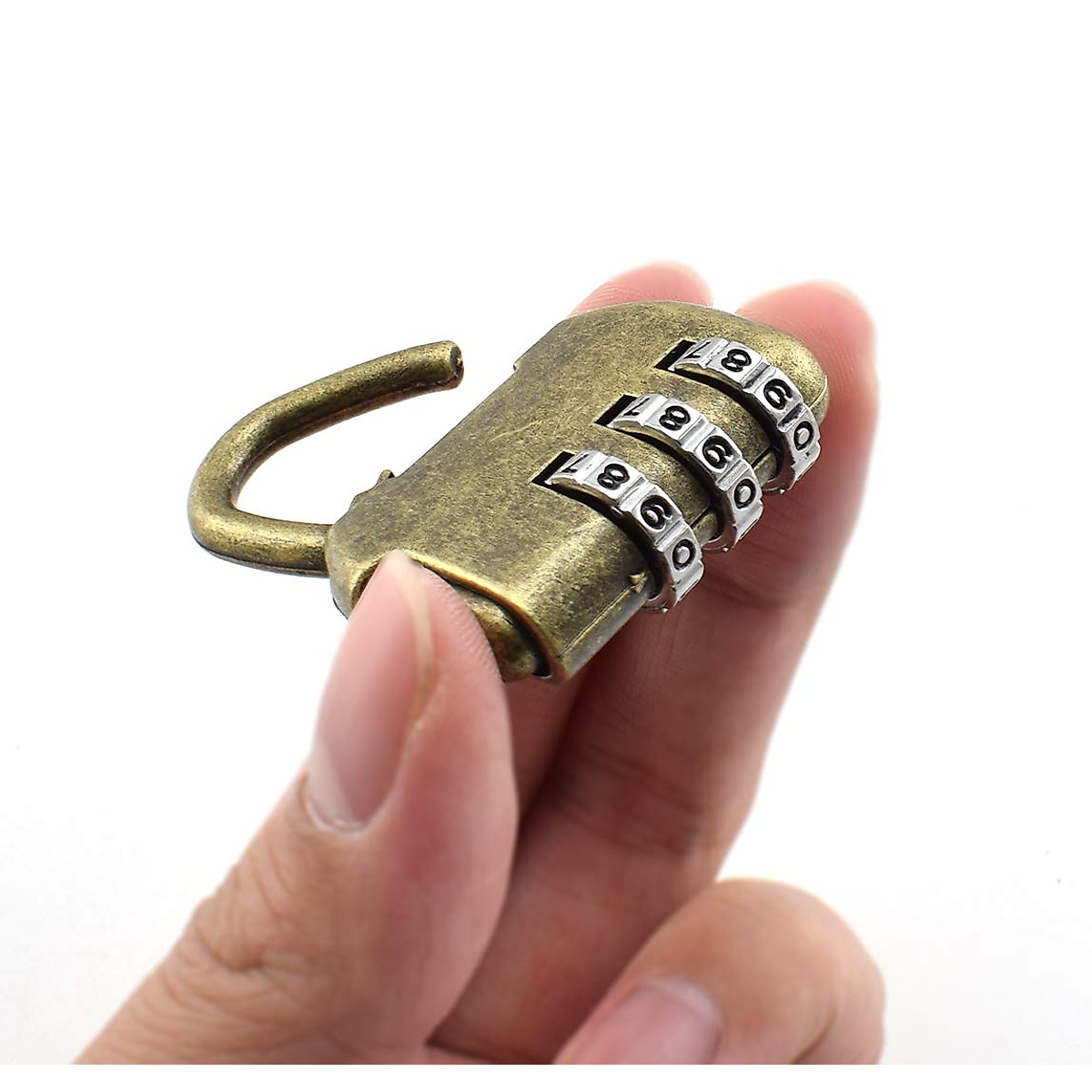 SDTC Tech 2-Pack Mini Antique Password Padlock Retro Vintage Style Handbag Shape Bronze Locks