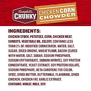 Campbell's Chunky Soup, Chicken Corn Chowder Soup, 18.8 Oz Can