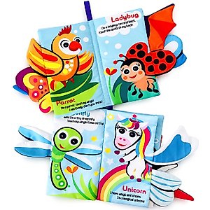 BabyBibi Touch My Wings Soft Crinkle Books for Babies - Touch and Feel Sensory Baby Sensory Toys to Help Early Development & Motor Skills - for Ages 0 Months+