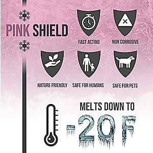 Pink Snow Shield Ice Melt (50 LBS) - A Pet Safe Ice Melt That is Effective Below Zero Degrees and is Safe for Our Children, Our Pets and Our Earth