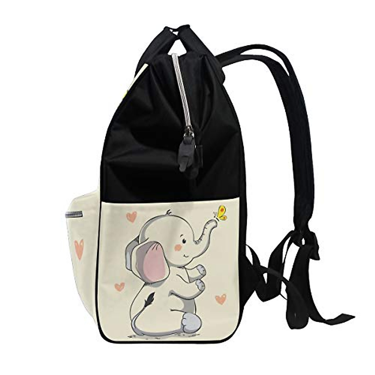 ColourLife Diaper bag Backpack Pretty Smiling Elephant Casual Daypack Multi-functional Nappy Bags