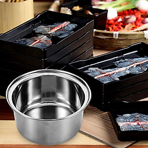 Cabilock Small Hot Pot Liner Small Everyday Pan Nonstick Stew Pot Korean Ramen Pot Pressure Pot Hotpot with Dividers Rice Maker Pan Rice Cooker Non Stick Stainless Steel Milk Pot Individual