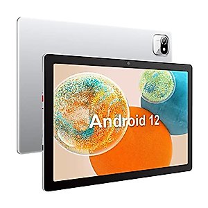 Mouikei 10 inch Tablet Android 12 Tablets, Quad-Core Tablet PC, 32GB ROM 128GB Expand, 5000mAh,1280x800 HD Touch Screen, Bluetooth, WiFi, Dual Camera, GPS, Silver
