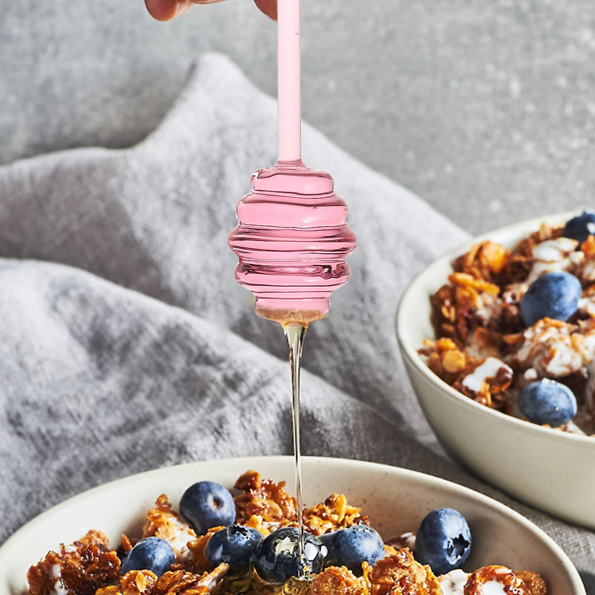 BESTonZON Honey Stirrer Honey Jar Dipper Honey Dipper Syrup Dippers Coffee Honey Twirler Kitchen Stirring Rod Honey Stick Cocktail Stirrers Multi-function Stirring Stick Glass Mix Honeycomb