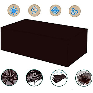 Outdoor Patio Furniture Cover for Rectangle Table & Chairs Waterproof Heavy Duty Seater Sofa Cover Extra Large Dustproof Bench Protector (91"x91"x28")