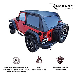 Rampage Slimline 2" Drop Step Side Bars | Pair, Steel, Textured Black | 26628 | Fits 2007 - 2018 Jeep Wrangler JK Unlimited 4-Door