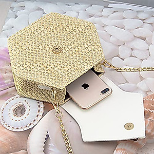 Bausweety Women's Crossbody Bag Cute Straw Shoulder Bag