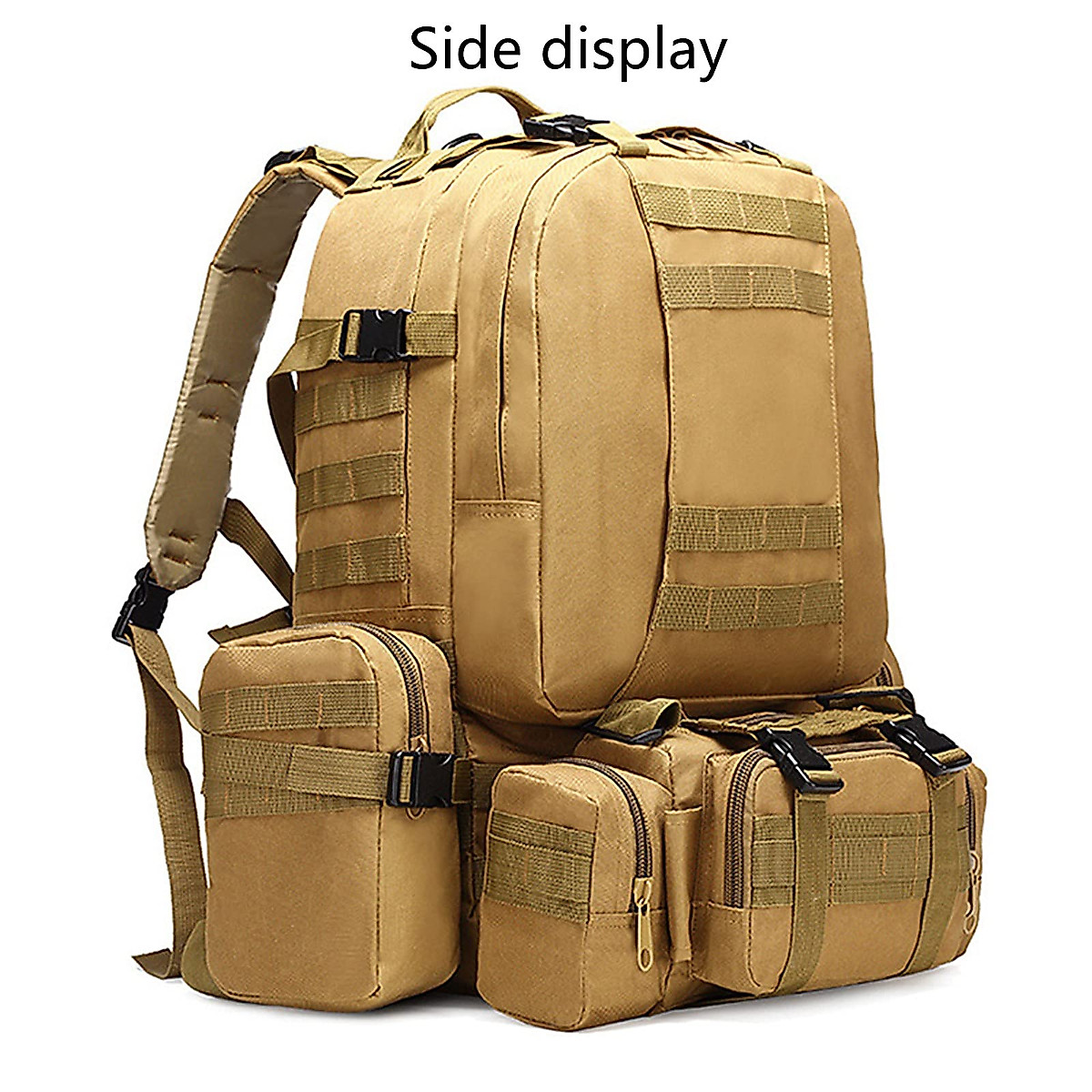 DTKJ 50L Tactical Backpack,Molle Backpack,4 in 1 Military Bag,Outdoor Sport Hiking Climbing Army Backpack Camping Bags