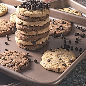 Happiels Non-Toxic Nonstick 15-inch Baking Sheets Nonstick 2-Pack Premium Quality Extra Thick | Cookie Sheets Nonstick Set 15 inches Carbon Steel | PREMIUM Jelly Roll Pan 15x10 | Sheet Pan 15in