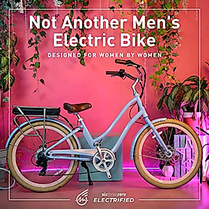 sixthreezero EVRYjourney Women's Electric Bike, 7-Speed Step Through Beach Cruiser eBike Bicycle, 500 Watt Motor, 26 Inch Wheels, Navy