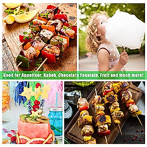 Hysagtek 400 Pcs Wood Skewers 6 Inch Bamboo Skewers Fruit Skewers Chocolate Fountain Sticks Fondue Sticks for Appetizer, BBQ, Cocktail, Kabob, Chocolate Fountain, Barbecue, Party