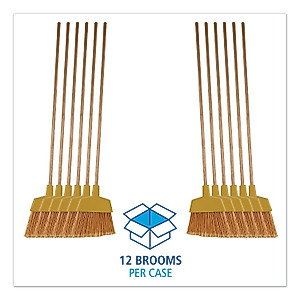 Boardwalk 932ACT Angler Broom, 53 Handle, Yellow, 12/carton