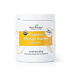 Plant Therapy Organic Mango Butter Raw, USDA Certified, 16 oz Jar For Body, Face & Hair 100% Pure, Natural Moisturizer For Dry, Cracked Skin, & DIY