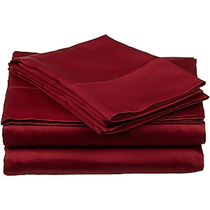 Edenwald Sleeper Sofa Bed Sheet Set - Full Burgundy Sleeper Sofa Flat Sheet Linens 3" Drop - 100% Egyptian Cotton 800 TC Sheets - Sleeper Sofa Sheets, Sleeper Mattress Sheet- Full Sofa Sleeper Sheets