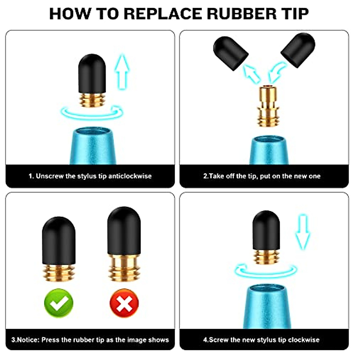 Stylus for Touch Screens, CCIVV 4-Pack Sensitivity & Precision Stylus Pens for iPhone, iPad Pro, Samsung Galaxy, Tablets and All capacitive Touch Screen Devices + 16 Extra Replaceable Tips