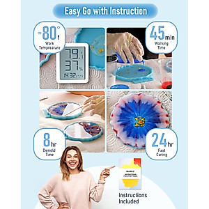 Nicpro 1 Gallon Crystal Clear Epoxy Resin Kit, High Gloss & Bubbles Free Art Resin Supplies for Coating and Casting, Craft DIY, Wood, Table Top, Bar Top, Molds, River Tables with Cups, Sticks, Gloves