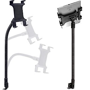 Heavy Duty Flexible 22“ Aluminum gooseneck ELD compliant car truck fleet floor seat bolt tablet mount for Apple iPad Air Pro Mini Microsoft Surface Pro/Book Lenovo Verizon 7 8 10 12 tablets