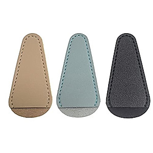 QICAITU 3pcs PU Leather Scissor Blade Covers Embroidery Scissors Sheaths Blade Protectors（Black Blue Brown）