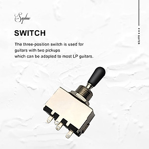SAPHUE Guitar Wiring Harness, Guitar Prewired Harness Humbucker Wiring Harness Prewired 3 Way Chrome Box Toggle Switch 500K Pots for Electric Guitar with 2 Humbuckers