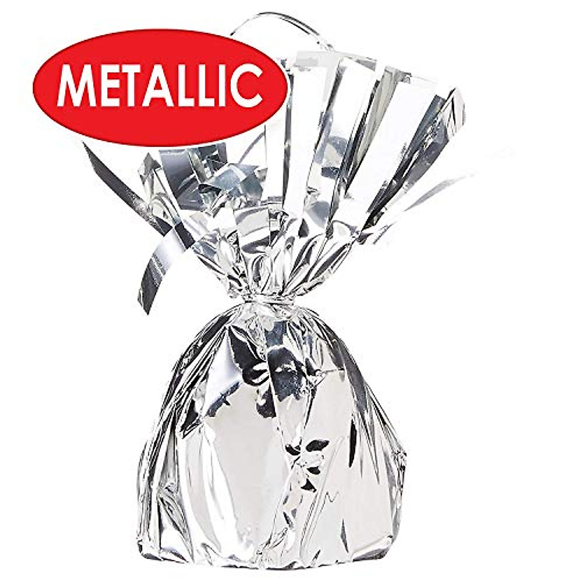Beistle 12 Piece Metallic Silver Balloon Weights for Birthday Decoration Table Centerpiece Party Favors Weddings