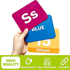 QUOKKA Spanish Flash Cards for Toddlers 3-4 Years - 120 ABC Spanish Learning Flashcards for Kids - Alphabet Numbers Letters Preschool Activities for Toddlers Ages 4-8 - Speech Therapy Toys 3-5 yo