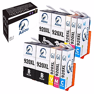 Aoou 920 Ink Cartridges, 10 Pack Compatible 920XL 920 XL Ink Cartridge for Officejet 6500 6000 7000 7500 6500A 7500A Printer (920XL-4BK2C2M2Y)