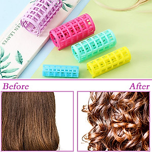 30 Pieces Plastic Hair Rollers - Self-Grip Curlers in 5 Sizes, No Heat Required for DIY Hair Styling and Salon Use
