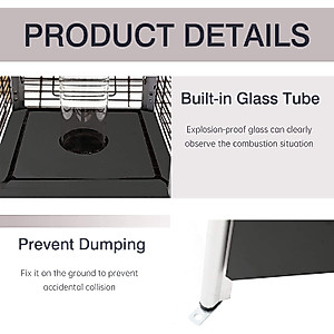 SOLAURA Outdoor Patio Propane Heater, Pyramid Flame Patio Tall Standing Propane Heater w/Wheels, 41000 BTU, Black