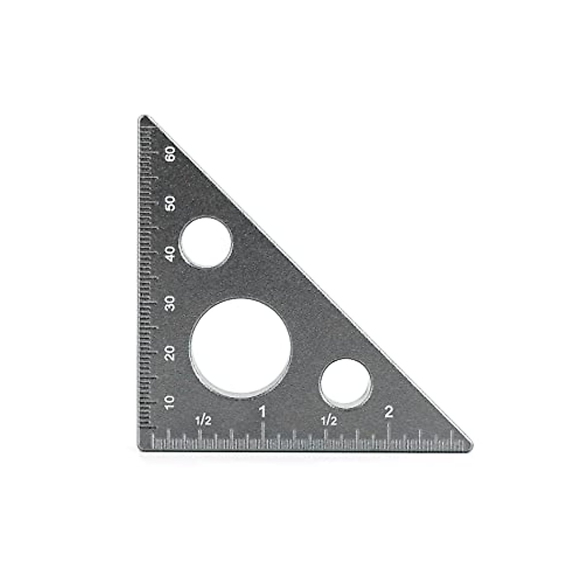 QWORK Aluminum Alloy 45 Degree Angle Ruler, Woodworking Carpenter Imperial Metric Square Triangle Ruler Angle Measurement Workshop Measurement Tool