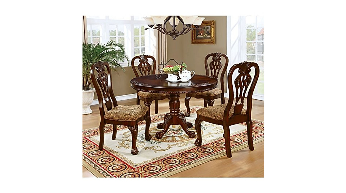 Shop Wilson Traditional Wood Round Dining Table - Brown Cherry