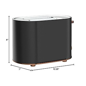 Café Express Finish 2-Slice Toaster | Extra-Wide Slots, Extra Lift for Waffles, Pastries, Texas Toast & More | 4 Pre-Set Functions, 8 Shade Options | Countertop Kitchen Essentials | Matte Black