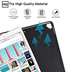 ZtotopCases for iPad Pro 12.9 Inch 2017/2015 (1st & 2nd Generation) with Pencil Holder, Lightweight Soft TPU Back Cover + Auto Sleep/Wake, Slim Tablet, Black