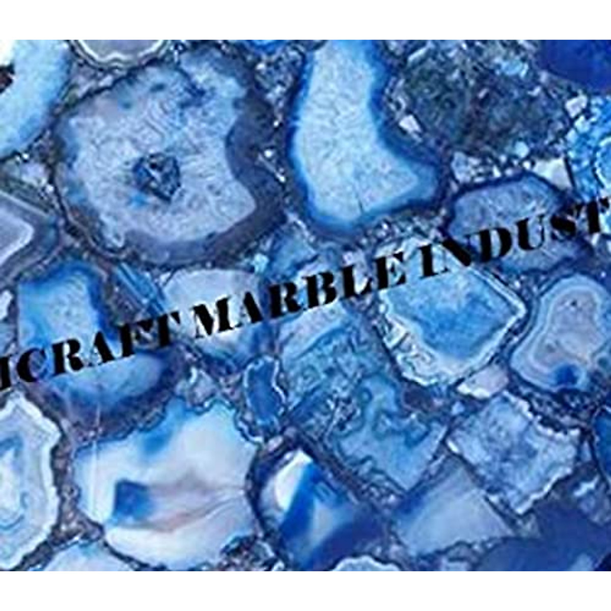 Blue Agate Stone Round 30" x 30" Inch Coffee & Centre Table Top, Blue Agate Stone Round Dining & Breakfast Table Top, Blue Agate Stone Round Conference & Meeting Room Table Top, Piece Of Conversation