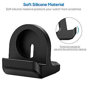 2-Pack Silicone Stand for Google Pixel Watch Charger, YUANHOT Charger Stand Charging Base Holder with Integrated Cable Management Slot, Black (Cable Not Included)