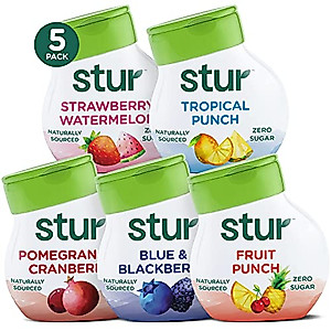 Stur Liquid Water Enhancer | Classic Variety | Sweetened with Stevia | High in Vitamin C & Antioxidants | Sugar Free | Zero Calories | Keto | Vegan | 5 Bottles, Makes 120 Drinks