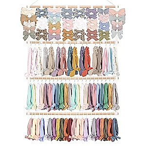 POVETIRE Headband Holder Hair Bows Organizer for Girls,Baby Headbands Hair Accessories Organizer Storage Wall Hanging Decor for Nursery Girls Room