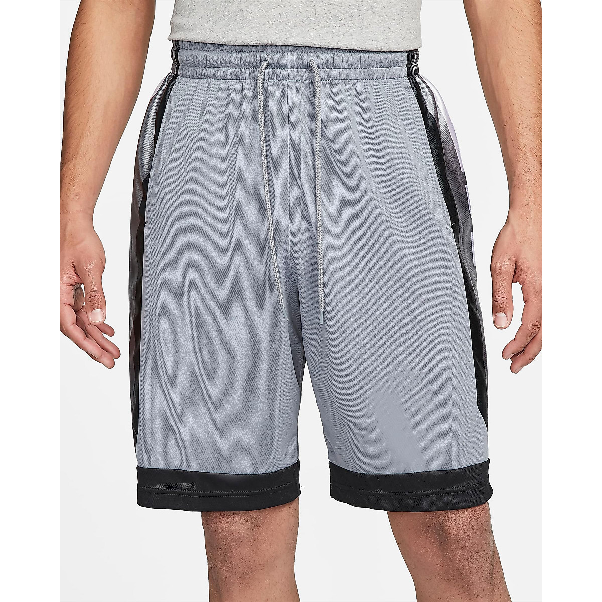 Nike Dri-FIT Elite Men's Basketball Shorts (Large, Cool Grey/Black/White/White)