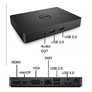 Dell WD15 Monitor Dock 4K with 130W Adapter, USB-C, (450-AFGM, 6GFRT) (Renewed)