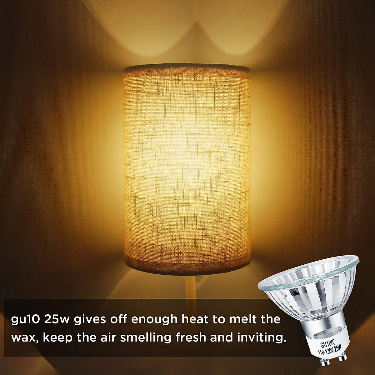 6Packs Halogen GU10 Bulb,120V 25W Bulb,Dimmable Light Bulb With Glass Cover,High Brightness Halogen Flood Light Bulb,Replacement Bulb for Candle Warmer,Scent Wax Burner,Track Lighting,Warm White 2700K